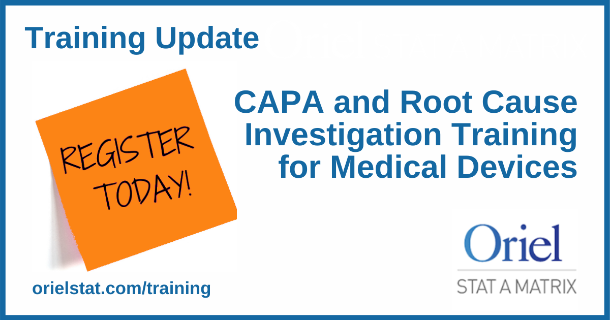 CAPA & Root Cause Investigation Training | Oriel STAT A MATRIX