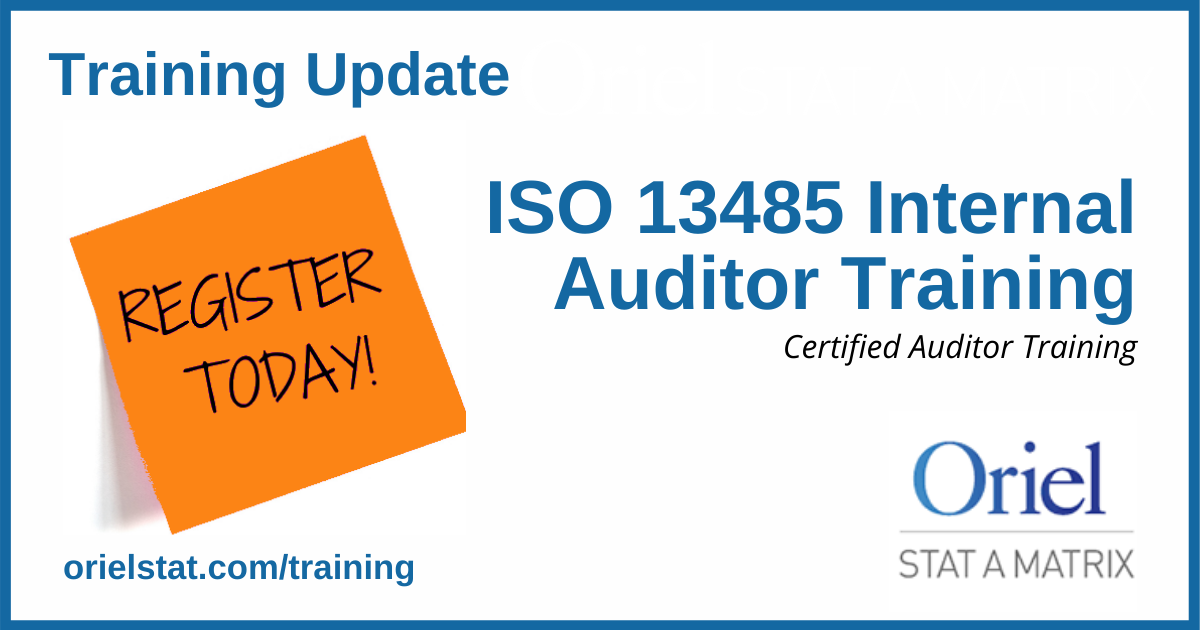 ISO 13485:2016 Internal Auditor Training | Oriel STAT A MATRIX